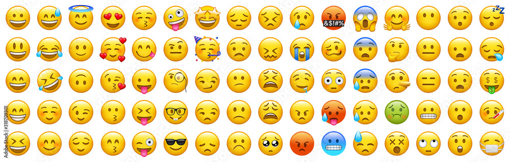 Emoji big set. Vector Stock Vector | Adobe Stock