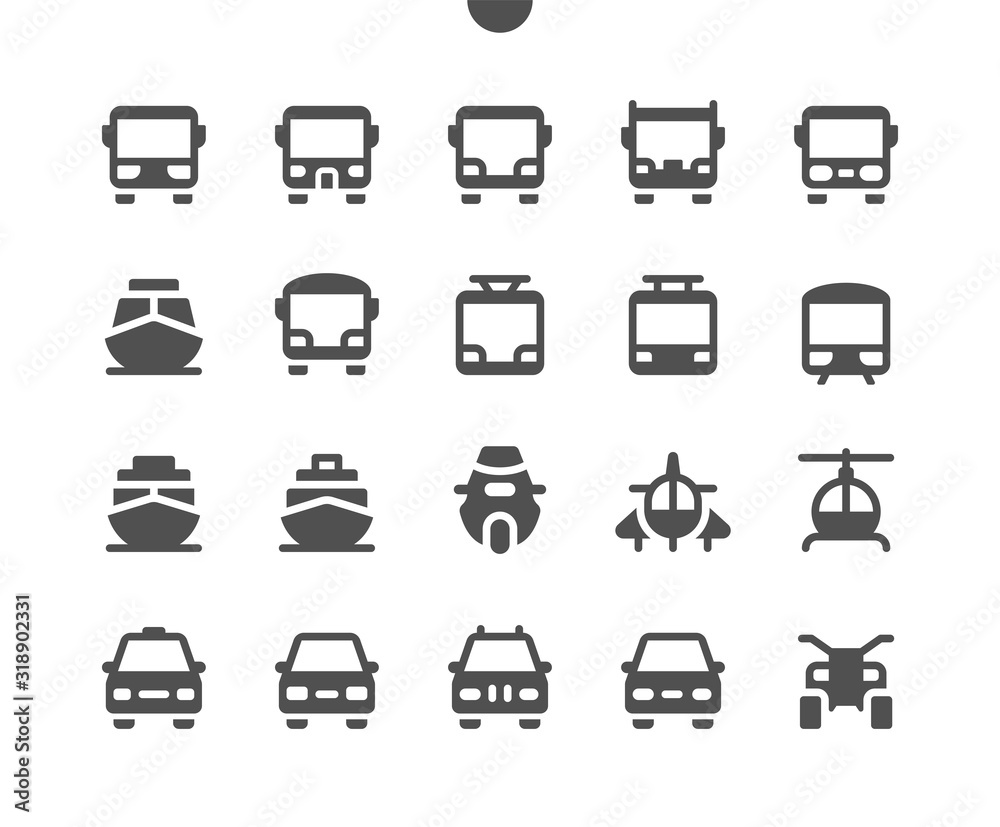 Transport Front View UI Pixel Perfect Well-crafted Vector Solid Icons ...