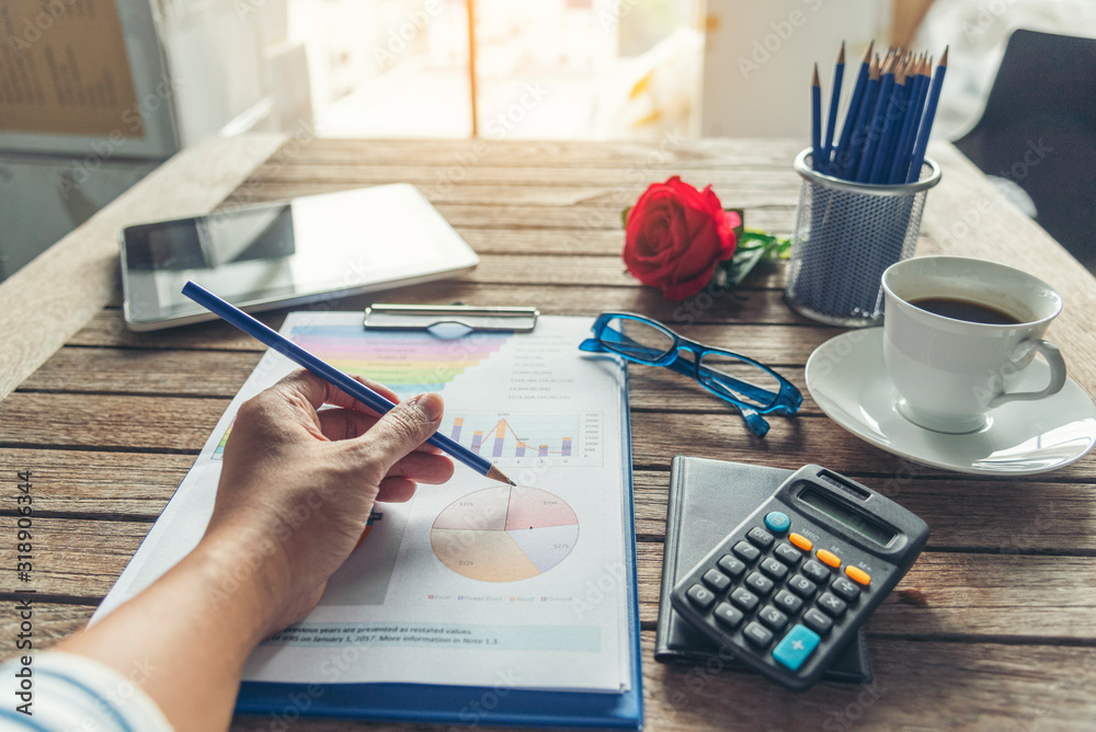 Excel graph with Spreadsheet Document showing Information Financial ...