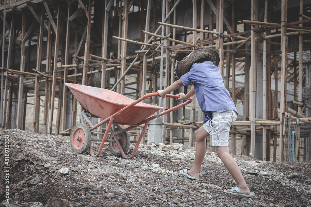 The concept of child labor, Poor children are forced to work in ...