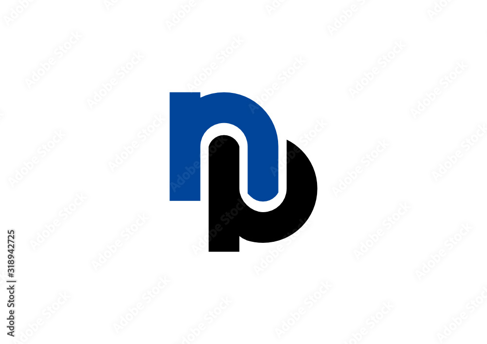 Letter NP simple logo design vector Stock Vector | Adobe Stock