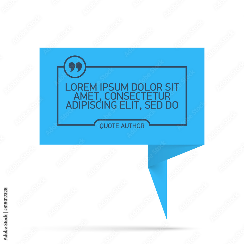 Design Quote speech bubble paper origami for message isolated on white ...