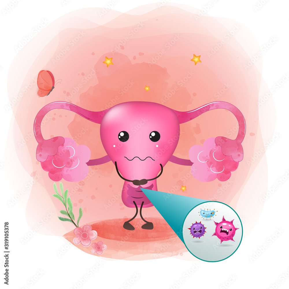 Human uterus anatomy Infection in the vagina. Internal organ concept ...