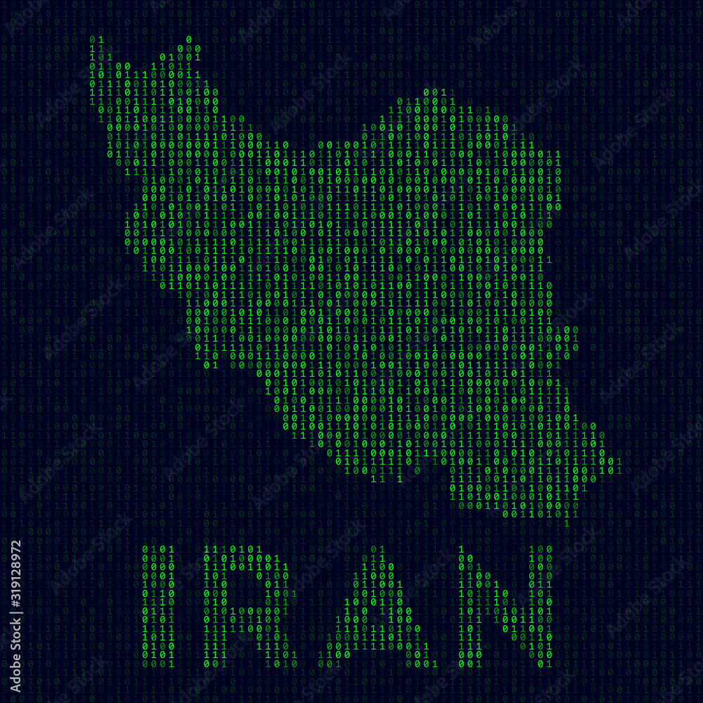Vector de Stock Digital Iran logo. Country symbol in hacker style ...