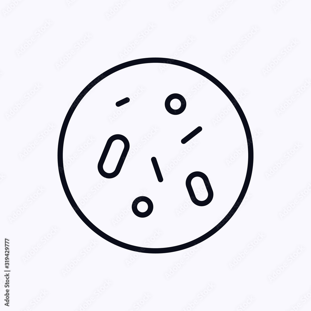 Microbe under microscope icon thin Stock Vector | Adobe Stock
