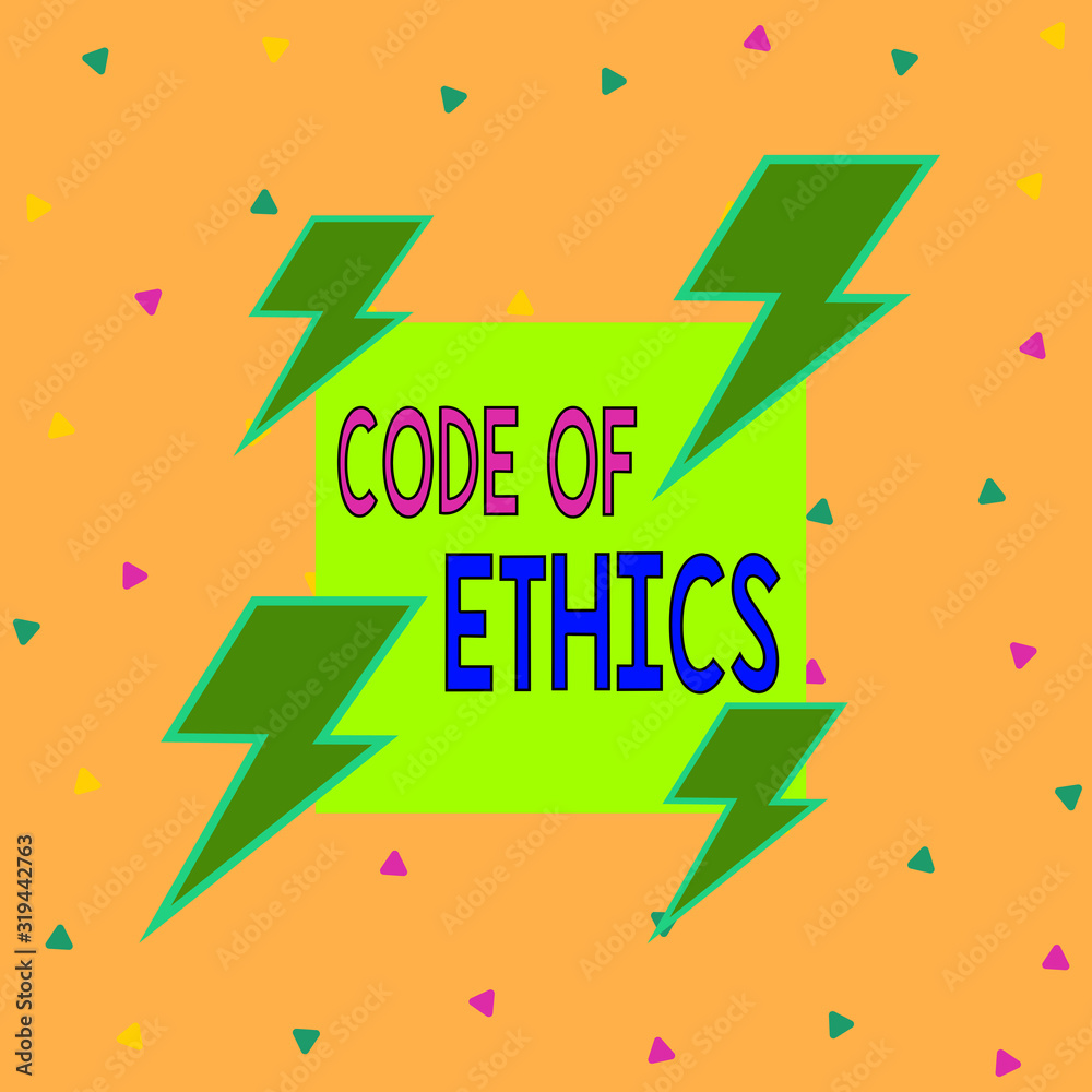 Handwriting text writing Code Of Ethics. Conceptual photo basic guide ...