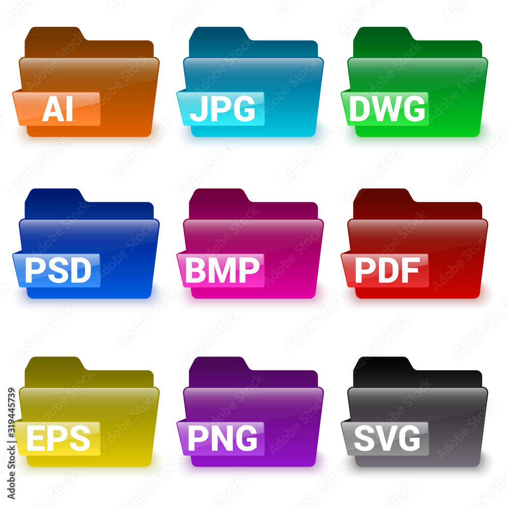 folder icon with format file Stock Vector | Adobe Stock