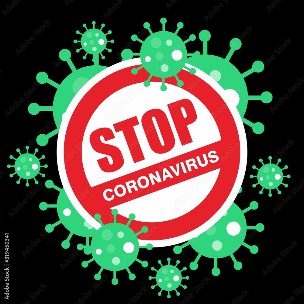 Stop Corona Virus Sign Illustration, 2019-nCoV Tag Label Design ...