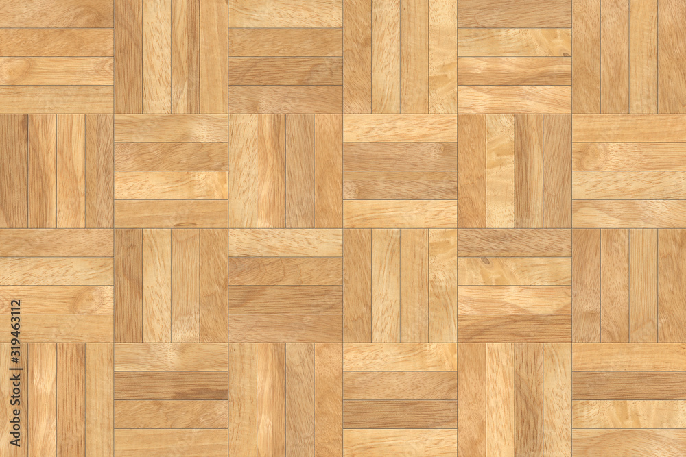 High resolution of a wooden parquet with rectangular and square tiles ...