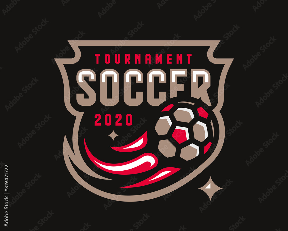 Soccer logo design. Football emblem tournament template editable for ...