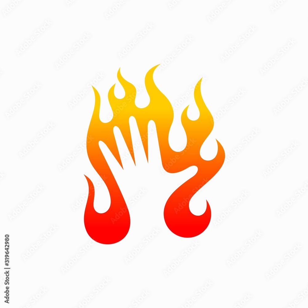 Hand logo that formed fire concept Stock Vector | Adobe Stock