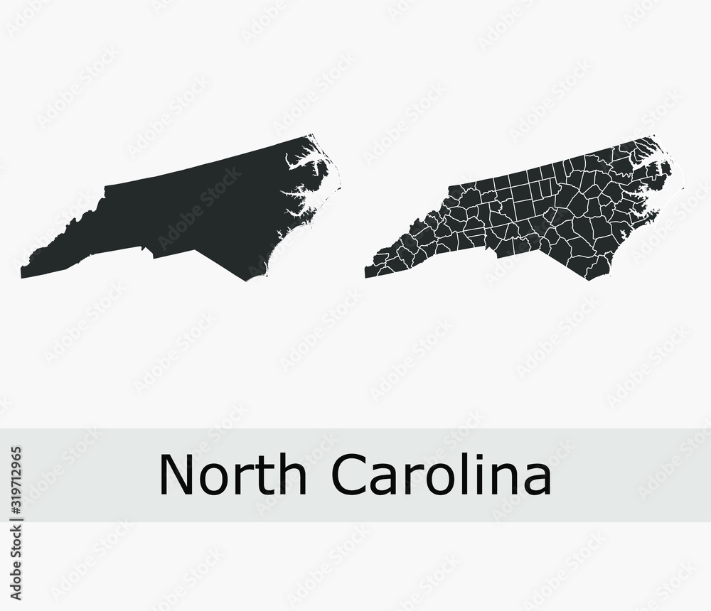 North Carolina vector map counties, townships, regions, municipalities ...