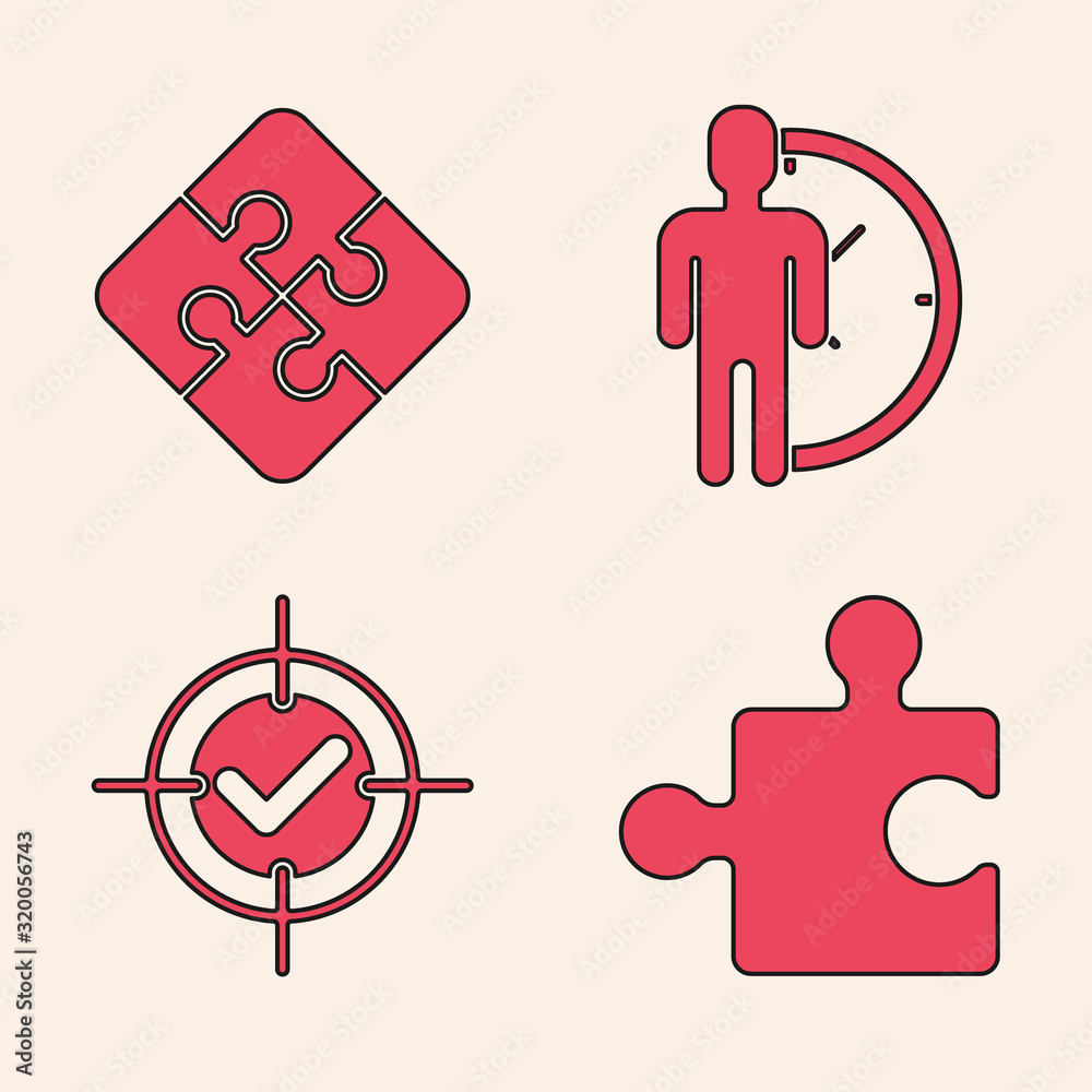 Set Piece of puzzle, Piece of puzzle, Time Management and Target and ...