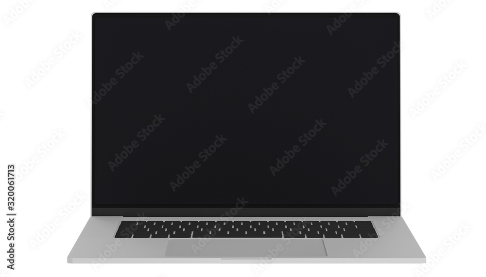 Realistic modern computer laptop 3d 16-Inch isolate on white background ...