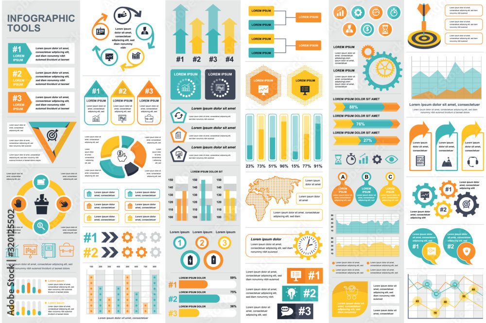 Image vectorielle Stock Bundle infographic elements data visualization ...