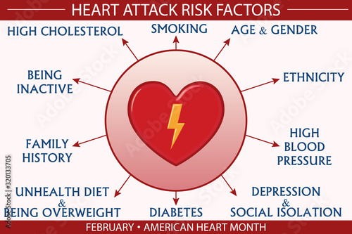 Heart Attack Risk Factor Infographic Vector Illustration Health And