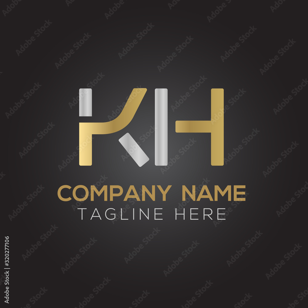 Initial Alphabet KH Logo Design vector Template. Linked Letter KH Logo ...