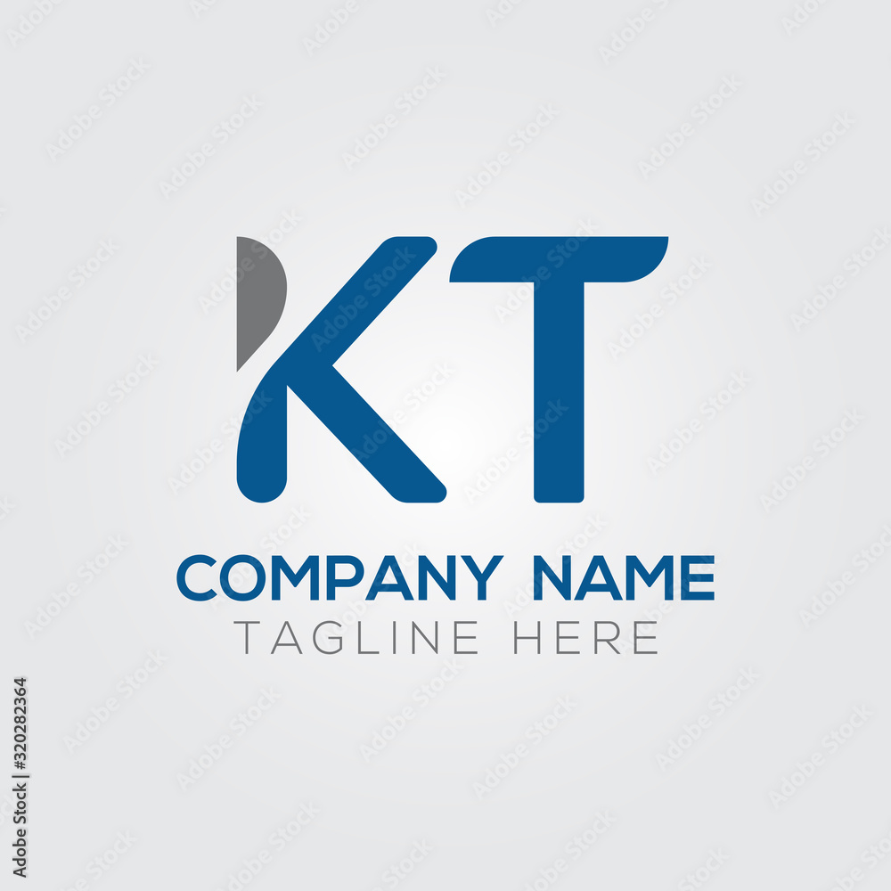 Initial Alphabet KT Logo Design vector Template. Linked Letter KT Logo ...