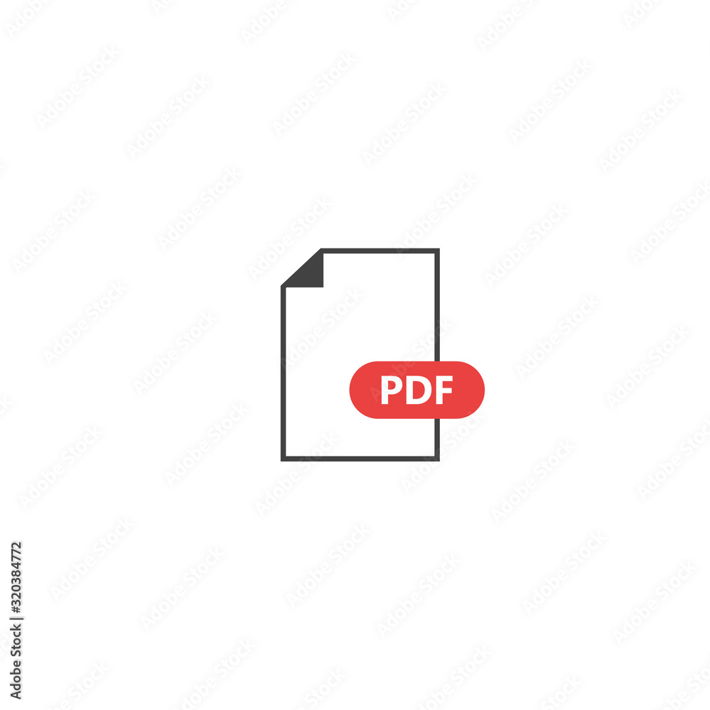 PDF icon. Downloads pdf document. Vector colored icon on white isolated ...