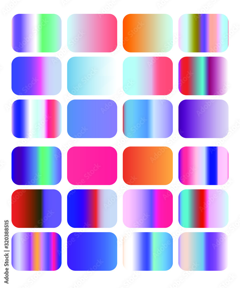 Vector de Stock Set of iridescent gradient swatches for design. Mix of ...