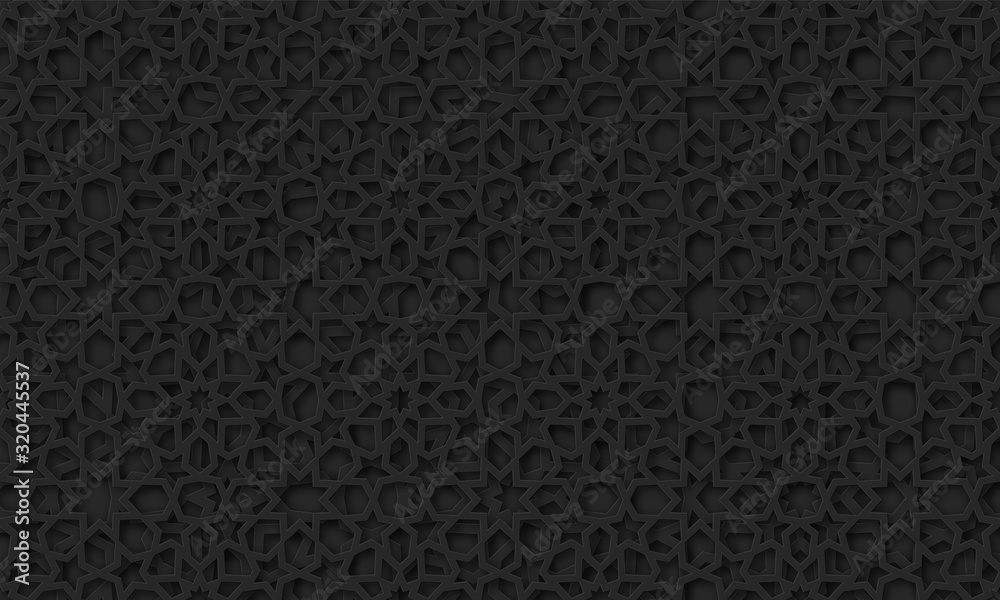 Arabic pattern background. Islamic ornament vector. Geometric 3d shape ...