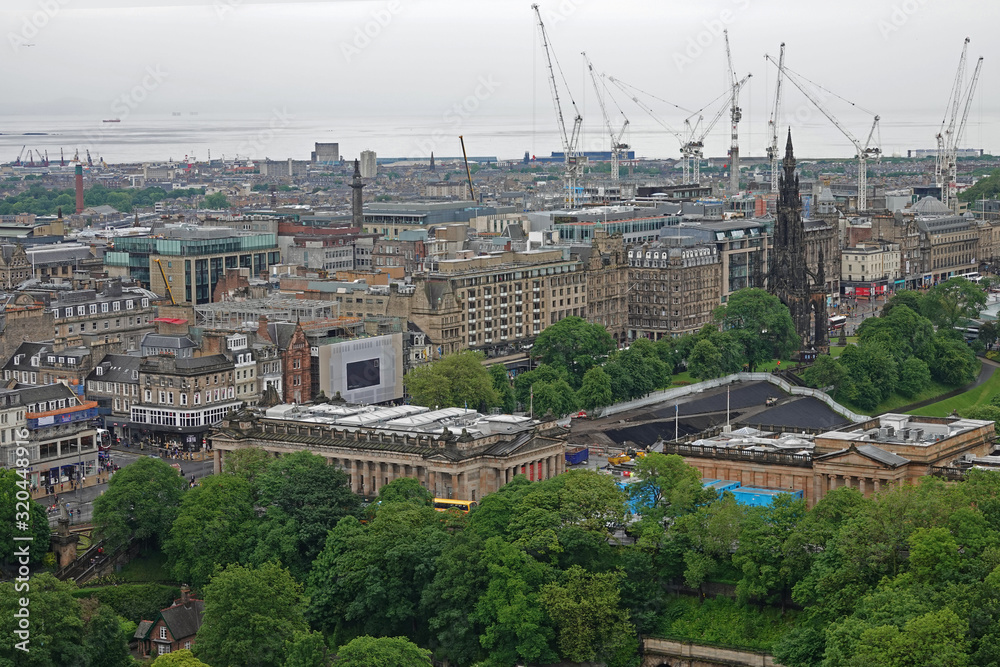 Edinburgh, Scotland / UK - June 13, 2019: City buildings and rooftops ...