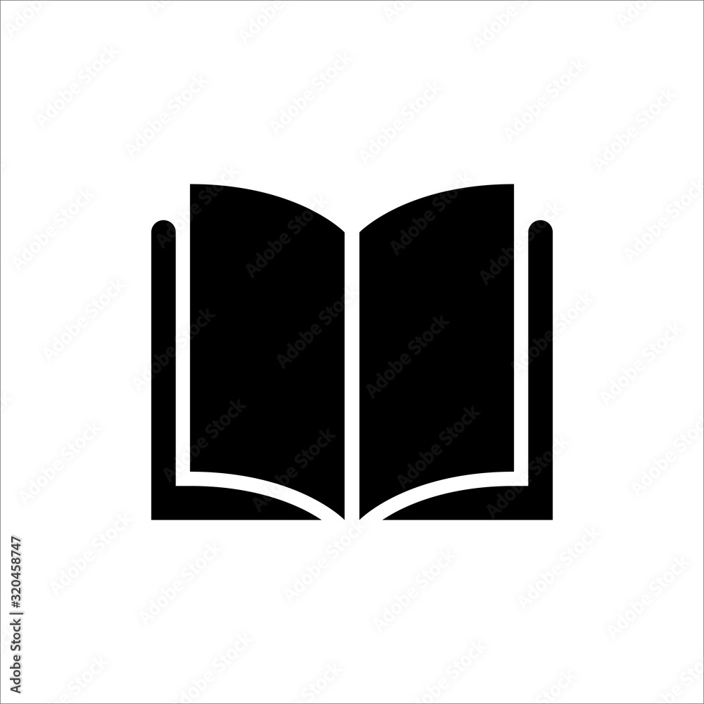 Open book icon in solid style Stock Vector | Adobe Stock