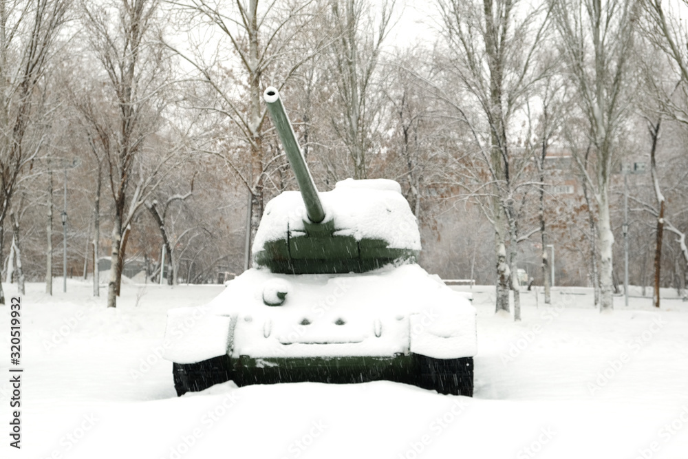 T-34 tank, the best Soviet tank of the second world war, covered with ...