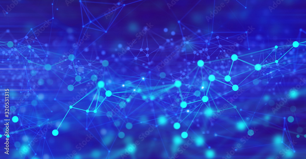 network social online, background 3d illustration rendering, machine deep learning, data cloud ...