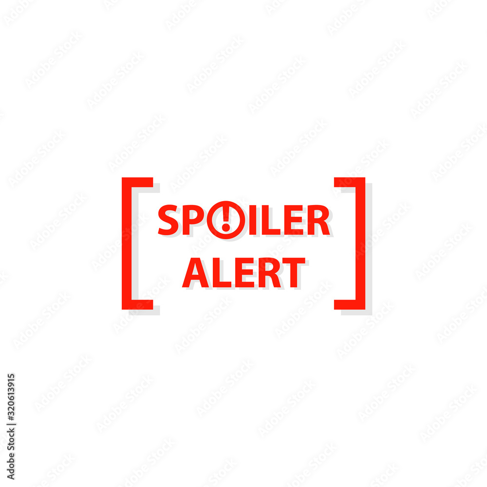 Spoiler alert icon. Clipart image isolated on white background Stock ...