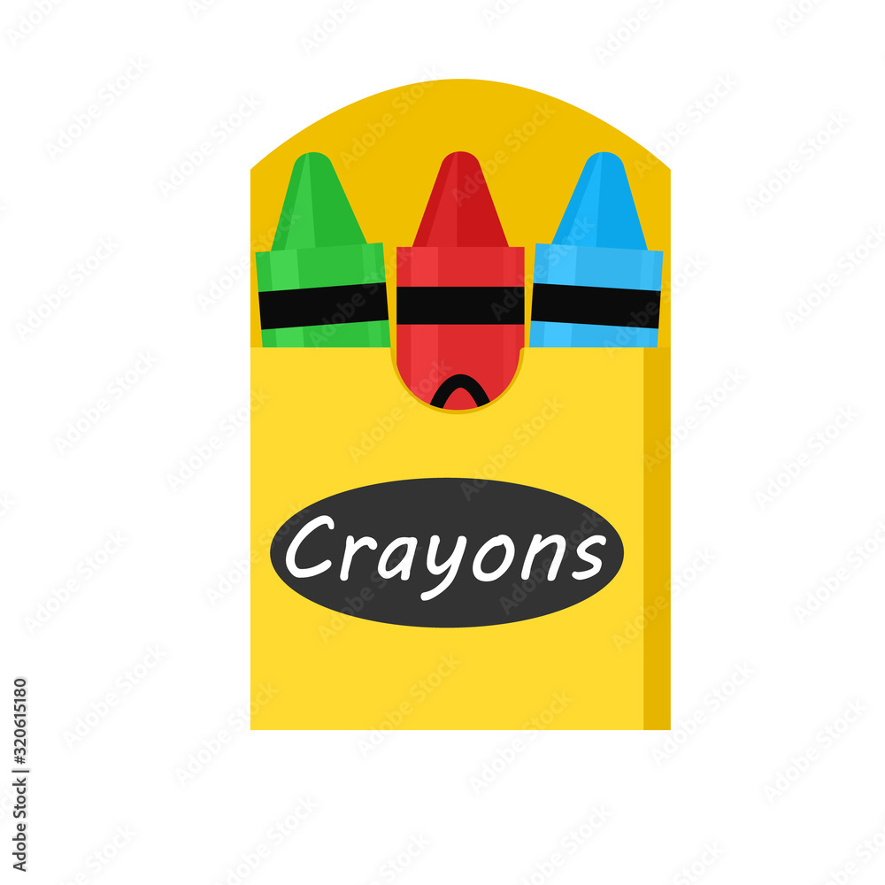 3 Crayon in box icon. Clipart image isolated on white background Stock ...
