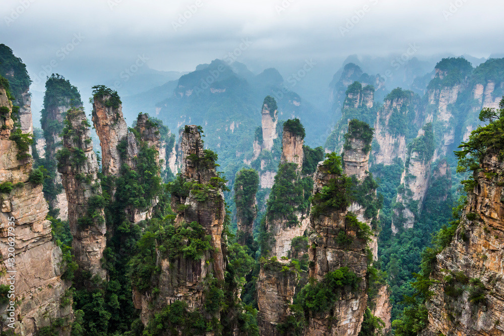 Hallelujah mountains or Avatar mountains in the Zhangjiajie National ...