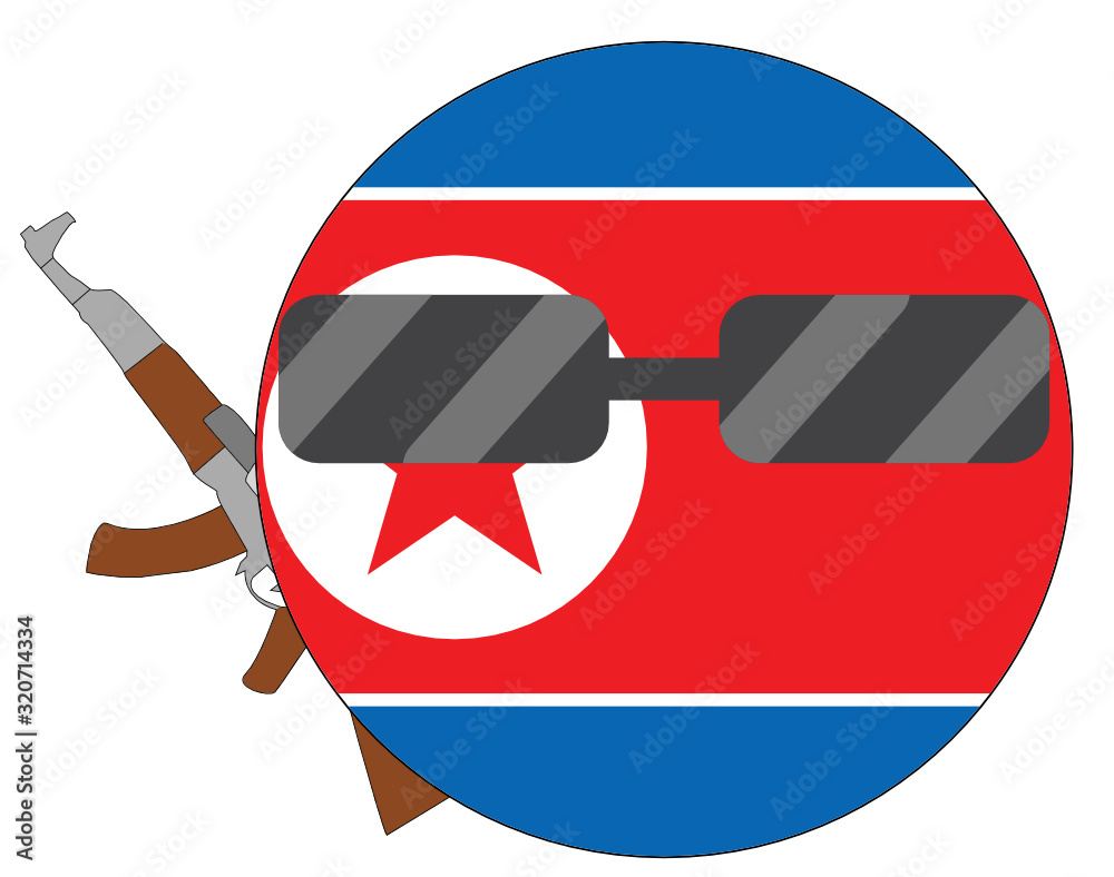 Cool North Korea flag emoji. Round North Korean flag emoticon wearing ...