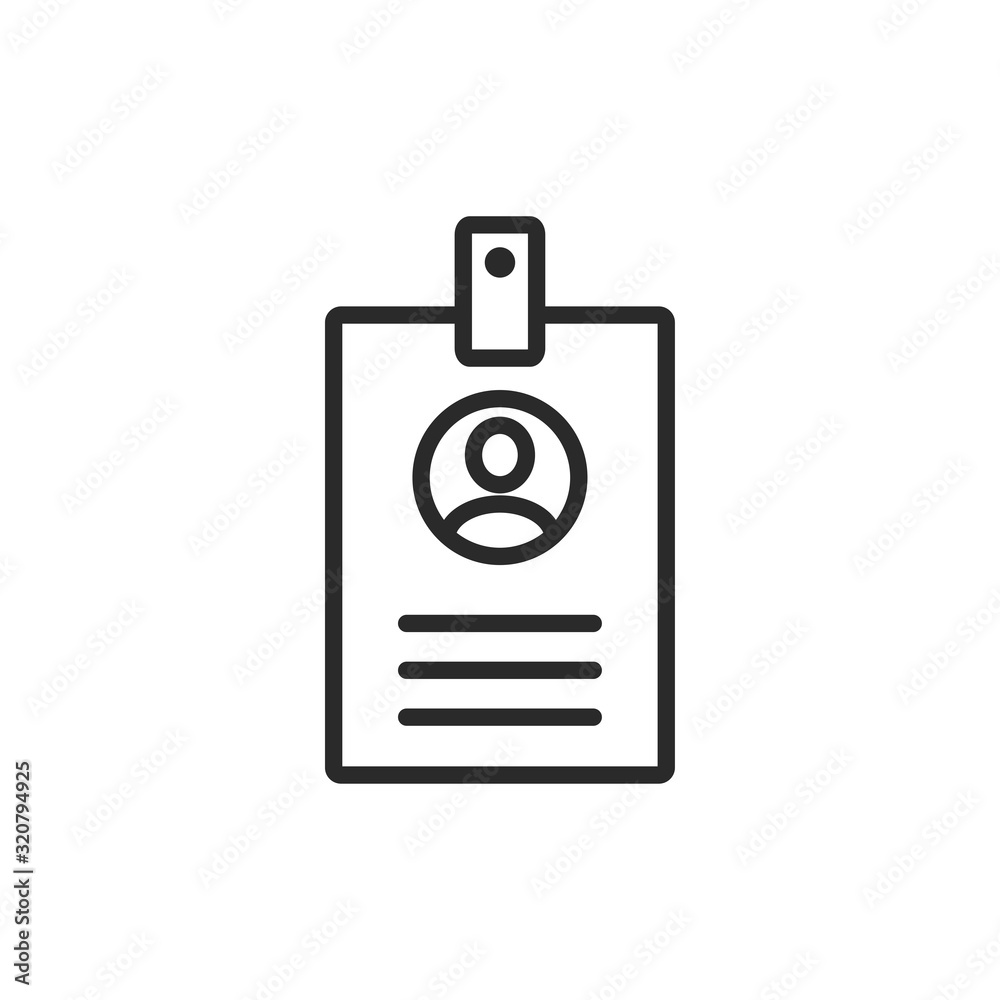 Name Tag Icon Vector Illustration. Identification Card Icon. ID Card ...