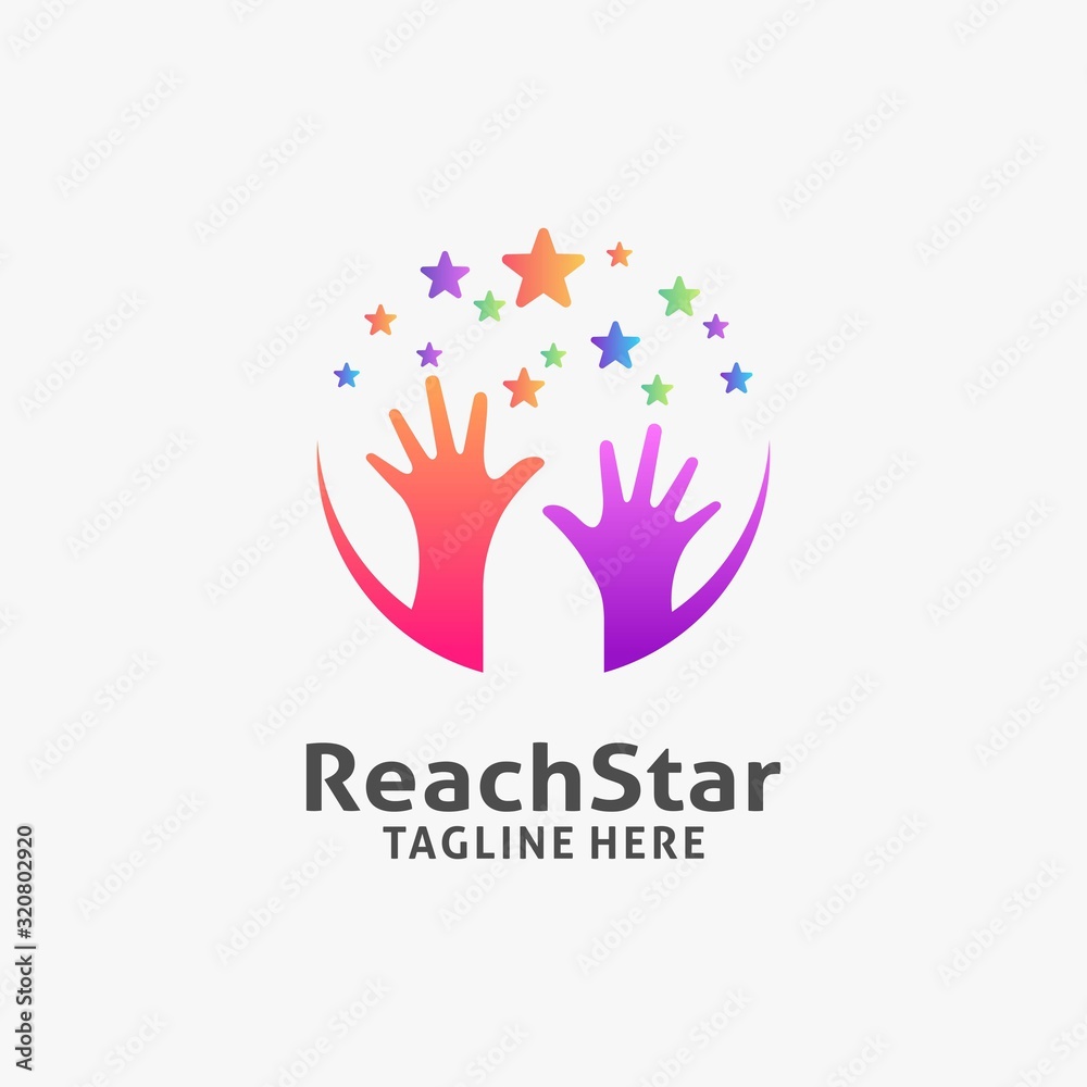 Reaching star logo design Stock Vector | Adobe Stock