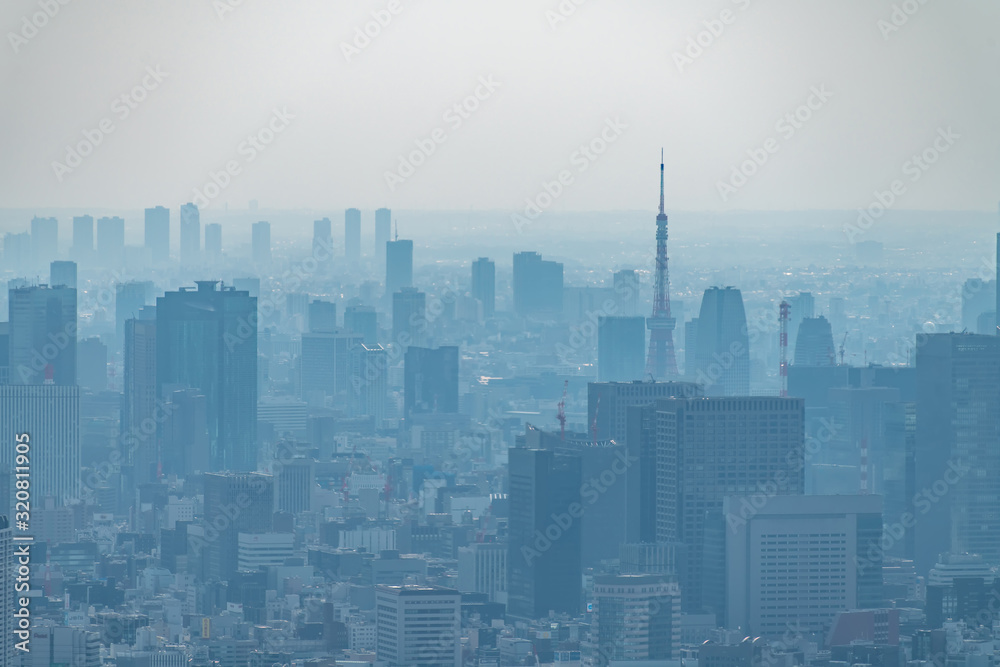 dust during daytime in a very polluted city - in this case Tokyo, Japan ...
