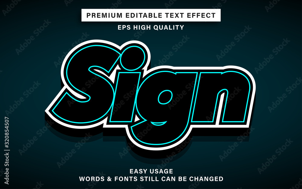 Sign text effect Stock Vector | Adobe Stock