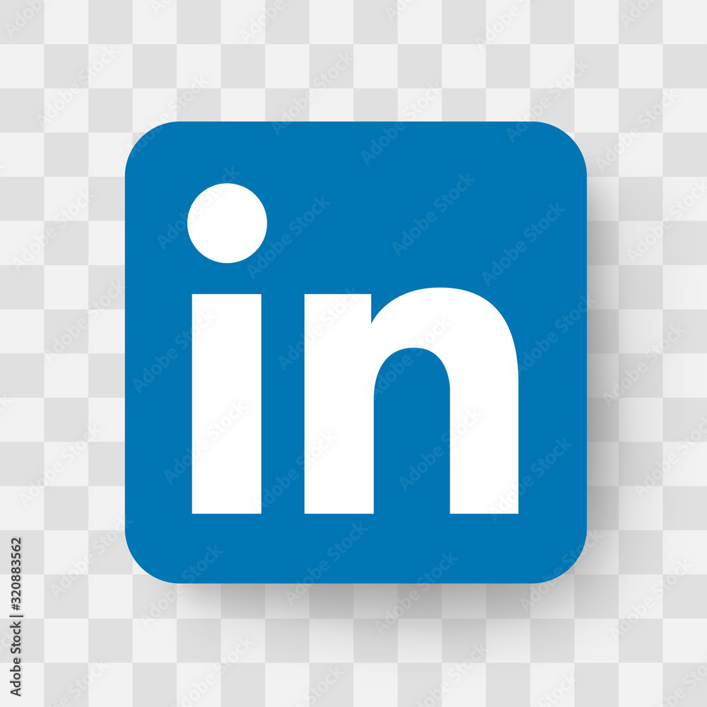 Vector de Stock Realistic social media logotype. Linkedin icon ...