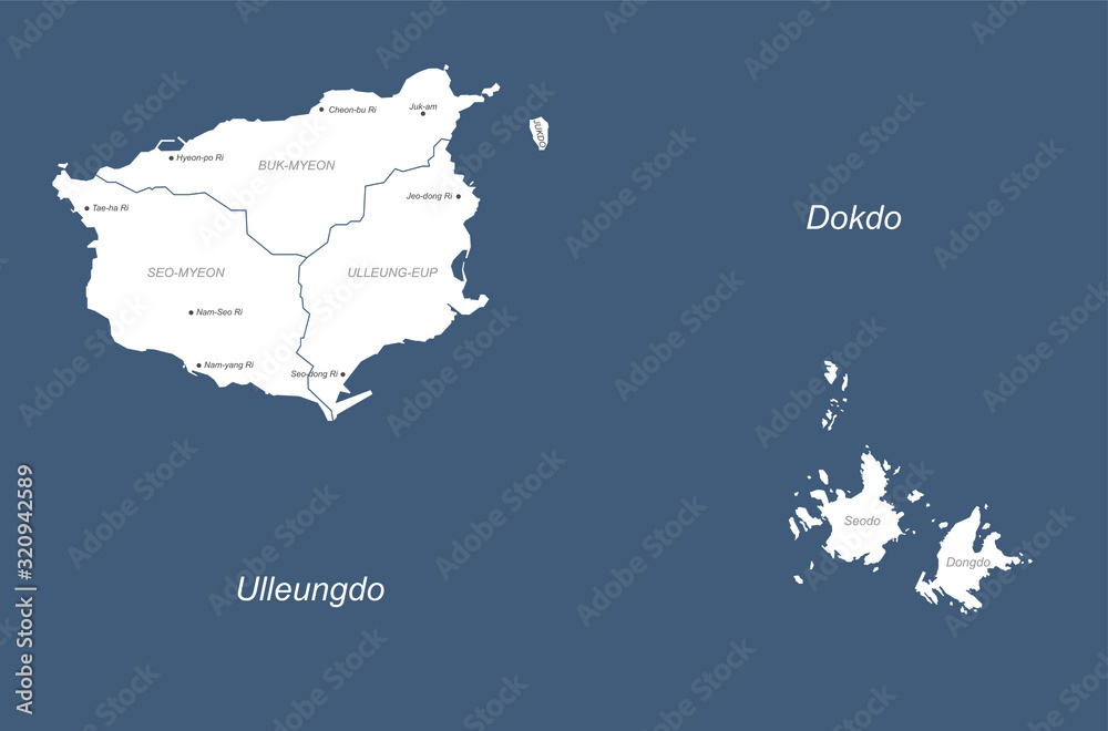 map of korea, dokdo map. vector of korea map. Stock Vector | Adobe Stock