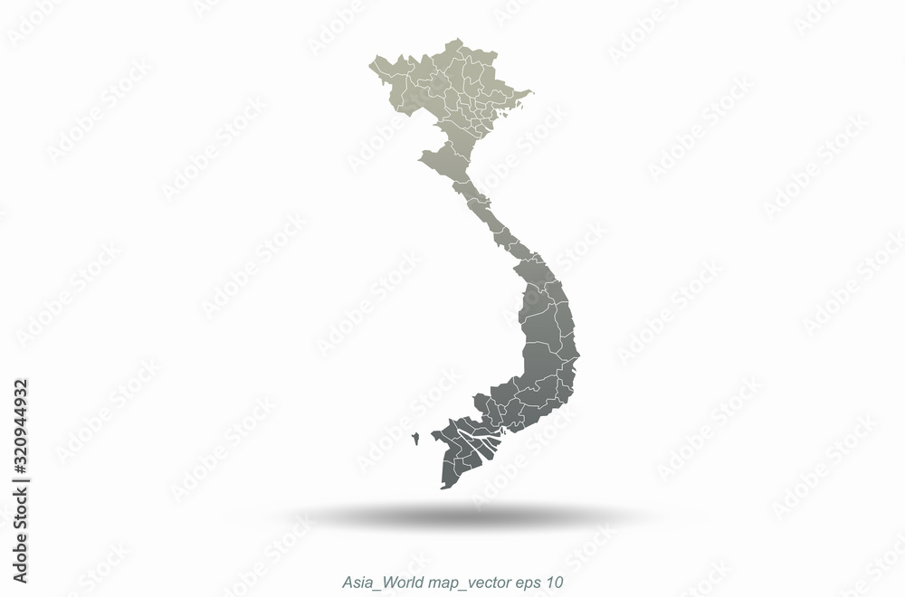 vietnam map. asia countries map. asia map. Stock Vector | Adobe Stock