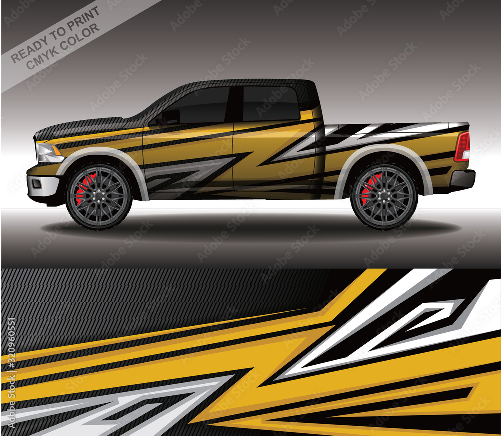 Car wrap decal design vector, custom livery race rally car vehicle ...