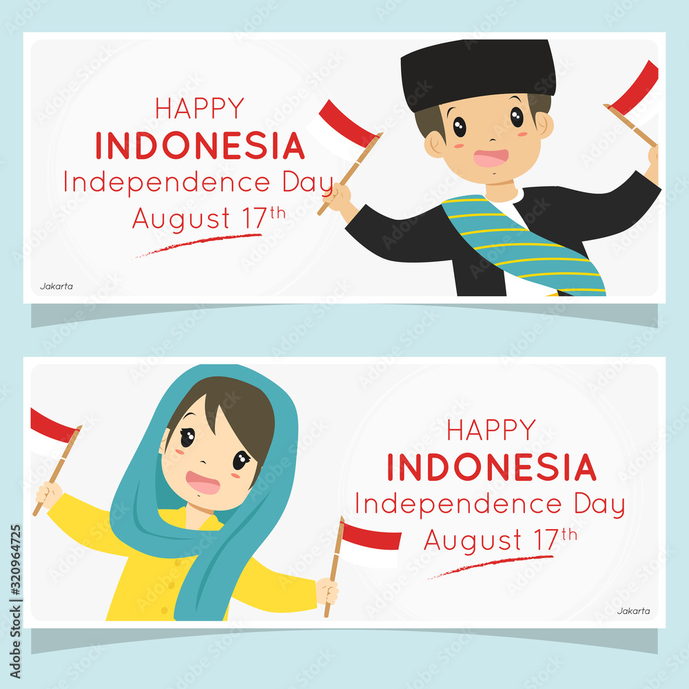 Indonesia independence day August 17th celebration banner design ...