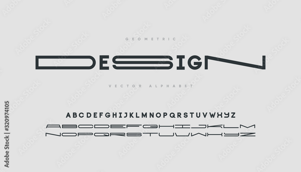 Minimal font with normal and wide letters. Trendy font design. Stock ...