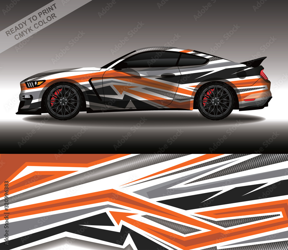 Car wrap decal design vector, custom livery race rally car vehicle ...