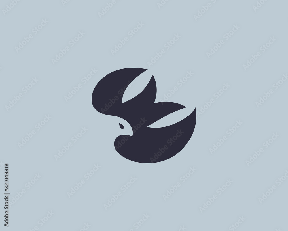 Abstract bird negative space premium logo icon design modern minimal ...