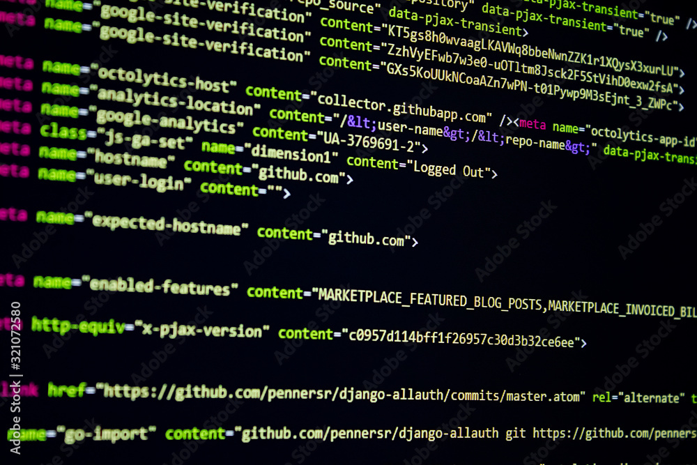 developer software source code screen. programming code. writing script. programmer editing code ...