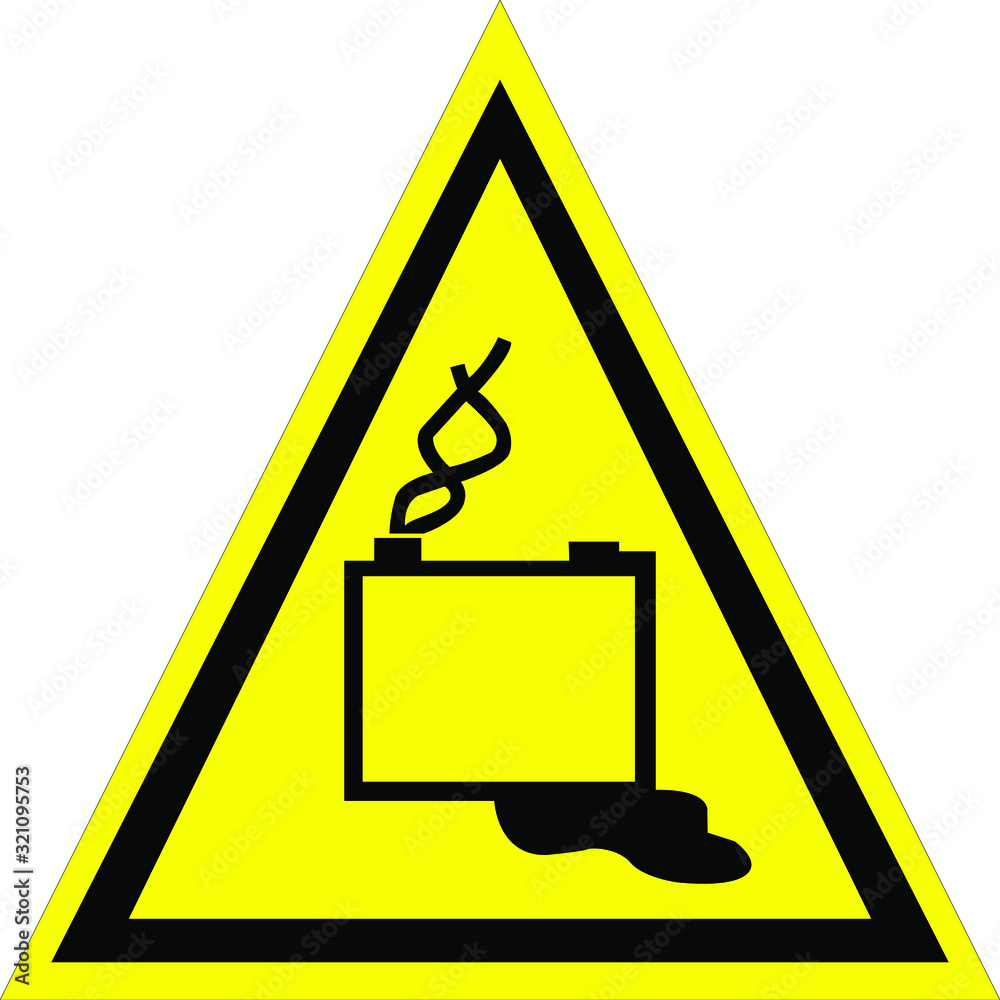 Caution rechargeable batteries. Warning signs. Vector illustration ...