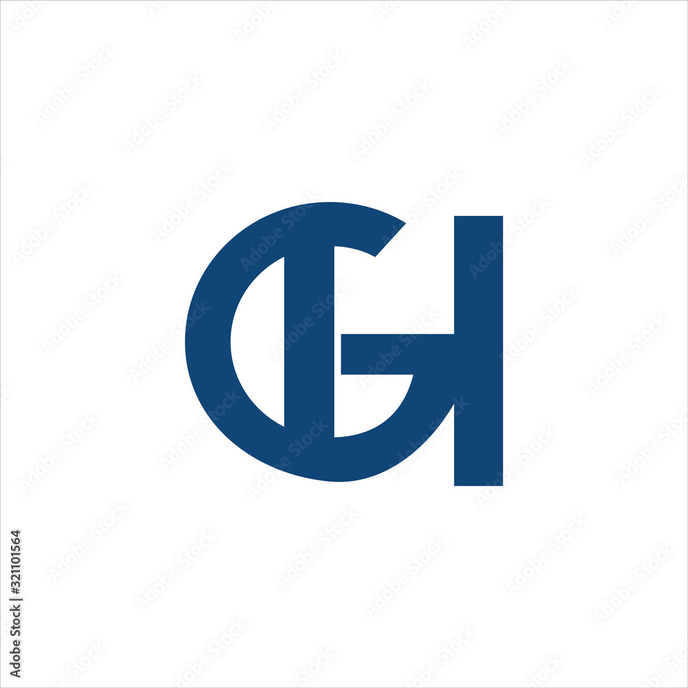 Initial letter gh or hg logo design template Stock Vector | Adobe Stock