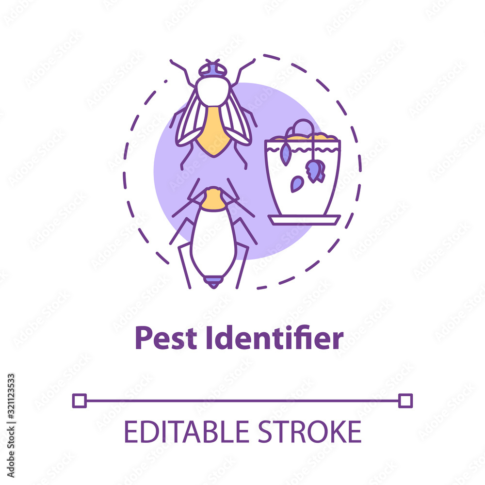 Pest identifier concept icon. Indoor plants concern. Flowers care ...