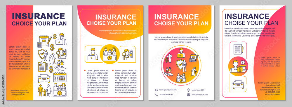Choose insurance plan brochure template. Personal security. Flyer ...